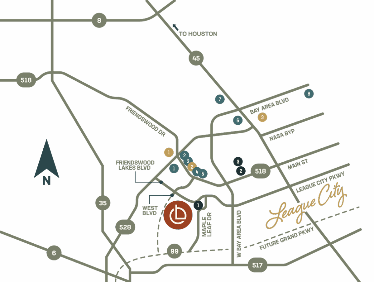 Legacy Location and Area Map in League City, TX
